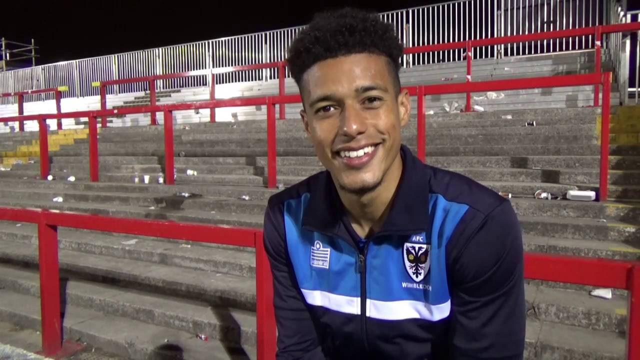 AFC Wimbledon striker delighted to reward the fans - YouTube