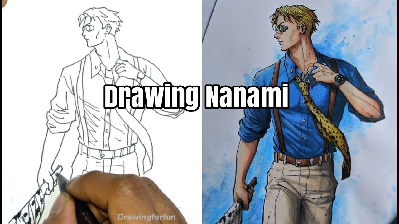 Drawing nanami | menggambar Nanami jujutsu kaisen - YouTube