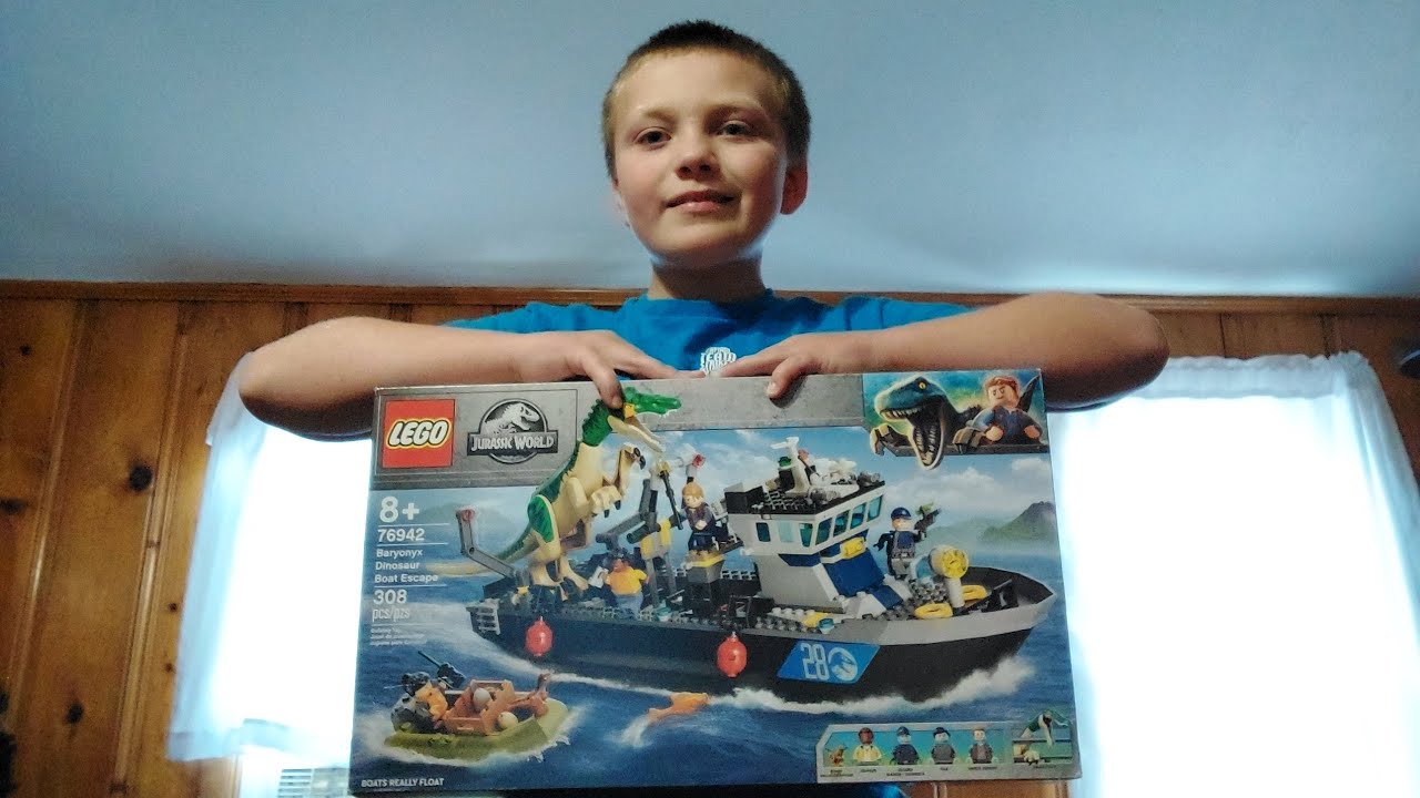 LEGO jurassic World Baryonyx Dinosaur Boat Escape - YouTube