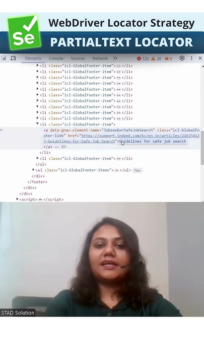 Partial Text Locator | Locator Strategy | Selenium WebDriver | STAD Solution - YouTube