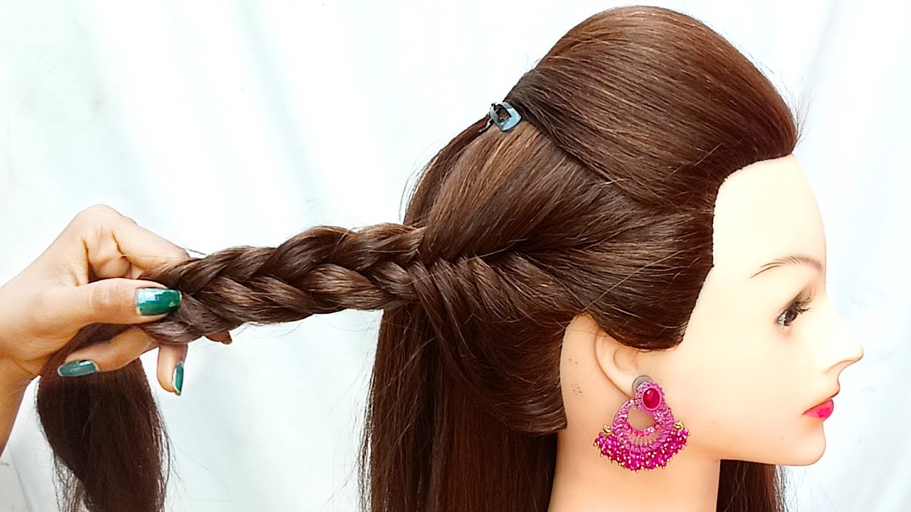 1 easy stylish hair style | front hair style | hair style girl | hair ...