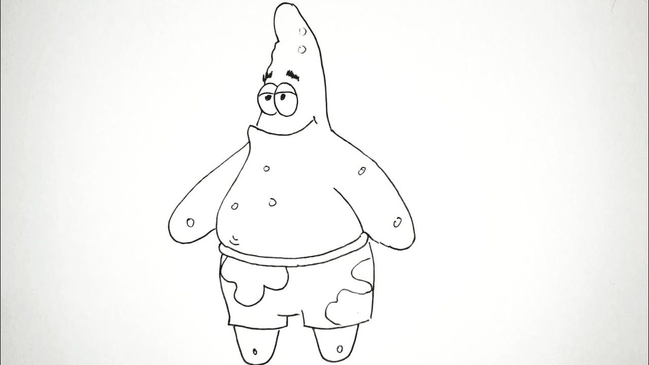 Kako nacrtati Patrika lako za 2 min/How to draw Patrick Star easy in 2 ...