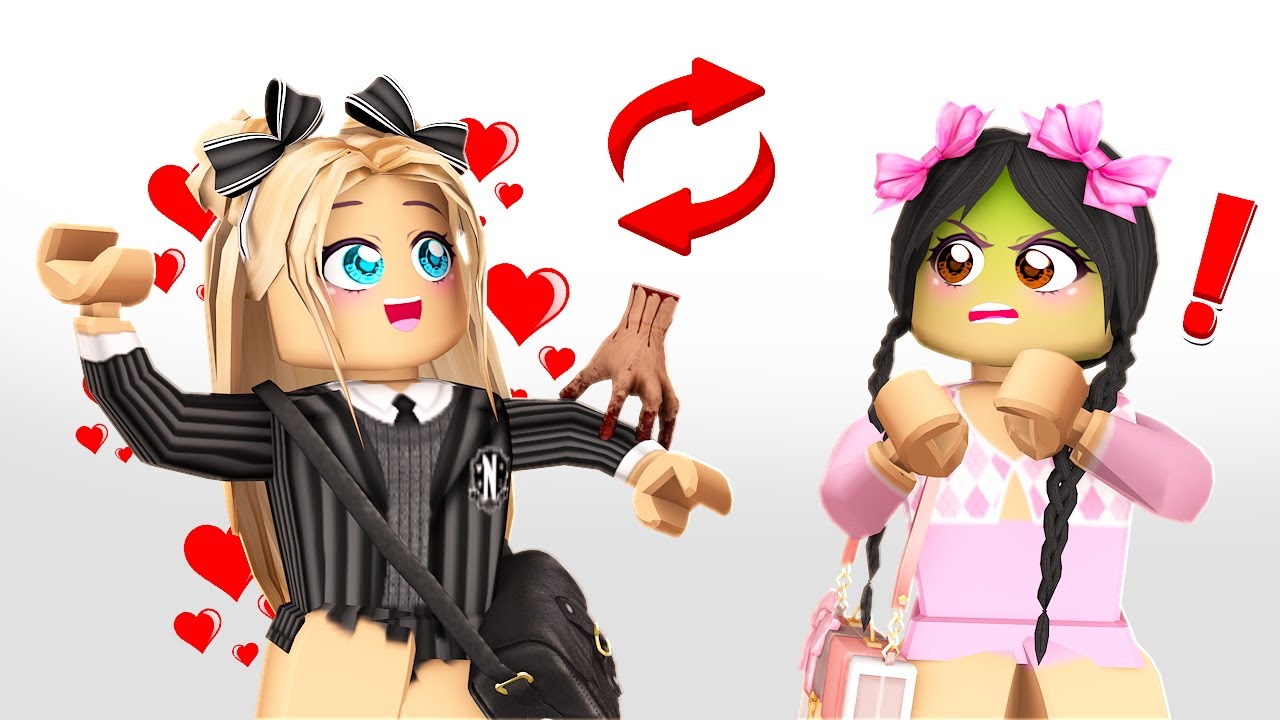 SWITCHING LIVES WITH WEDNESDAY ADDAMS IN ROBLOX! - YouTube