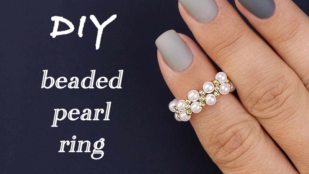 How To Make Easy Beaded Ring | DIY Pearl Jewelry Tutorial - YouTube