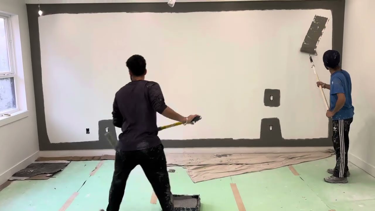 How to paint a wall with a roller - YouTube