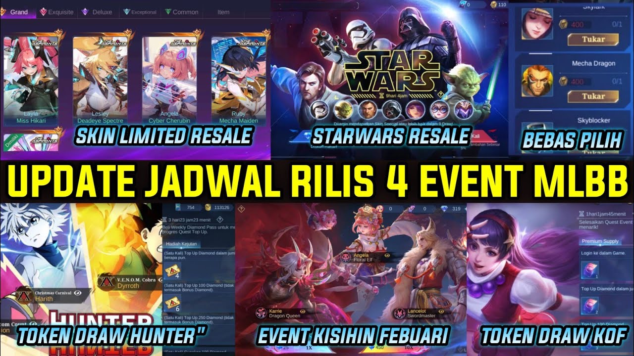 UPDATE JADWAL RILIS 4 EVENT MLBB TERBARU ! EVENT STARWARS, TOKEN ...