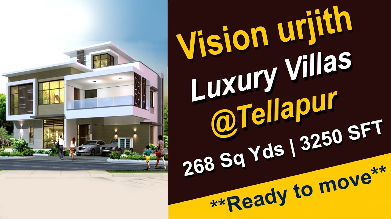 Vision urjith luxury villas at tellapur | East facing | Corner Ready to ...