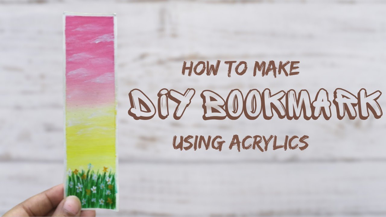 How to paint a Bookmark using Acrylic Paints | Step-by-step Tutorial ...