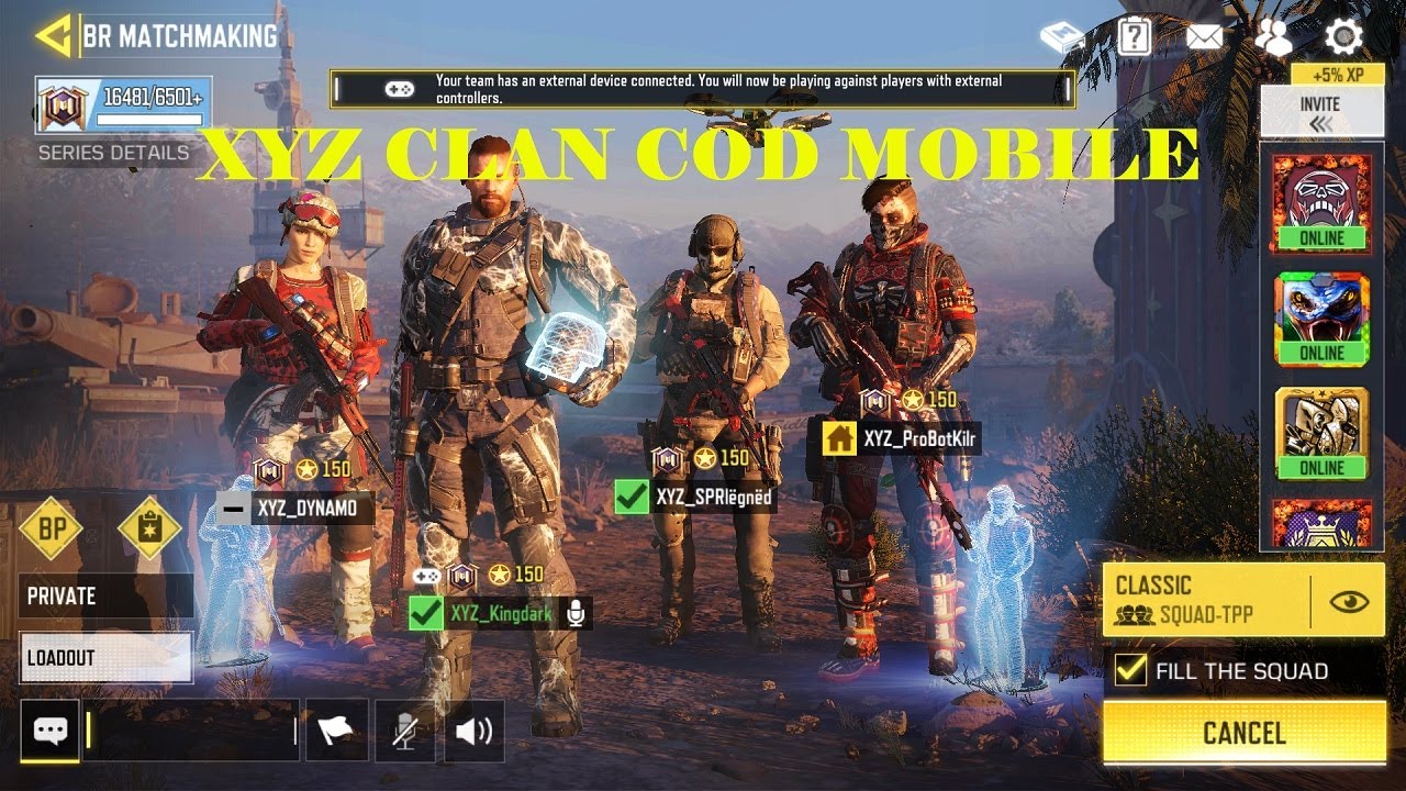 JOINING XYZ CLAN COD MOBILE BATTLE ROYALE - YouTube