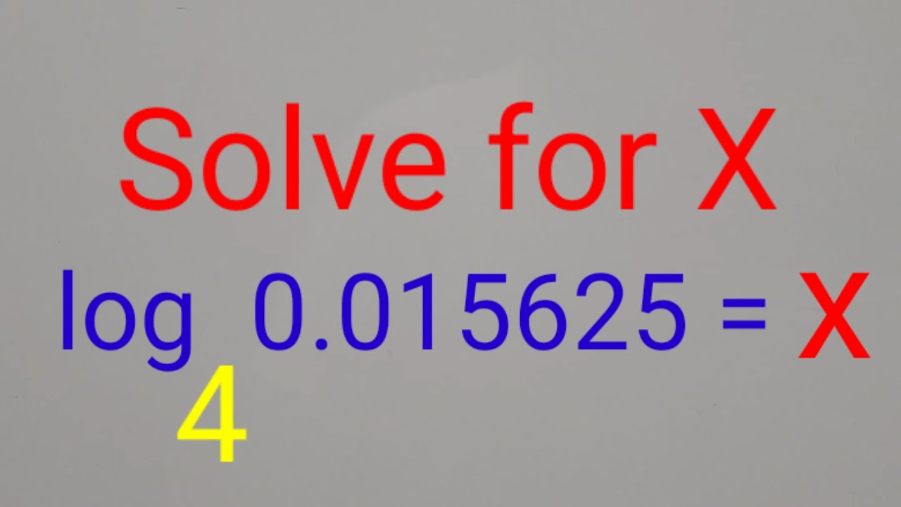 Log Equation with Decimal Argument - YouTube