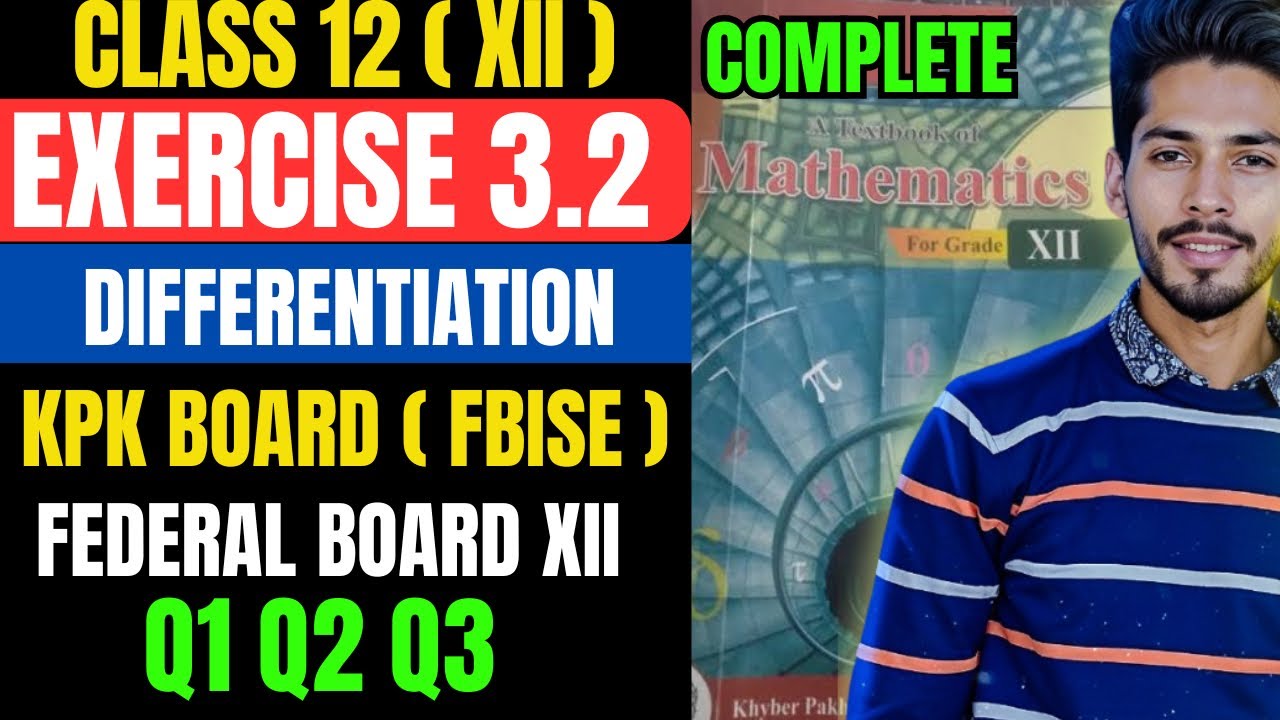 Class 12 exercise 3.2 Differentiation | Average rate change KPK Federal board|XII ex 3.2 KPK ...