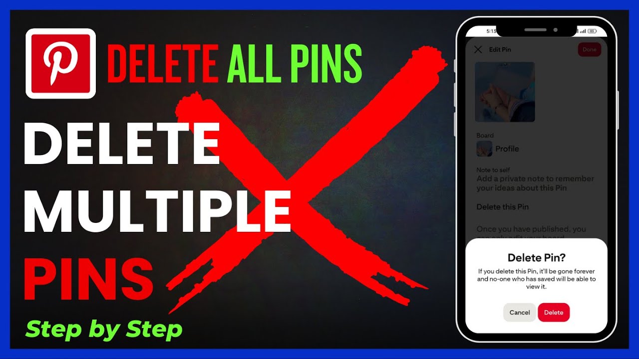 how to delete all pins on pinterest at once delete multiple pins on ...