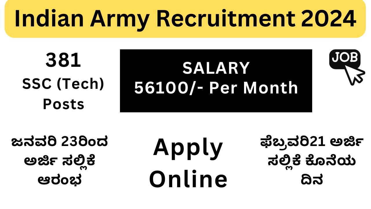Indian Army Recruitment 2024 – 381 SSC Tech Posts | Indian Army Jobs ...