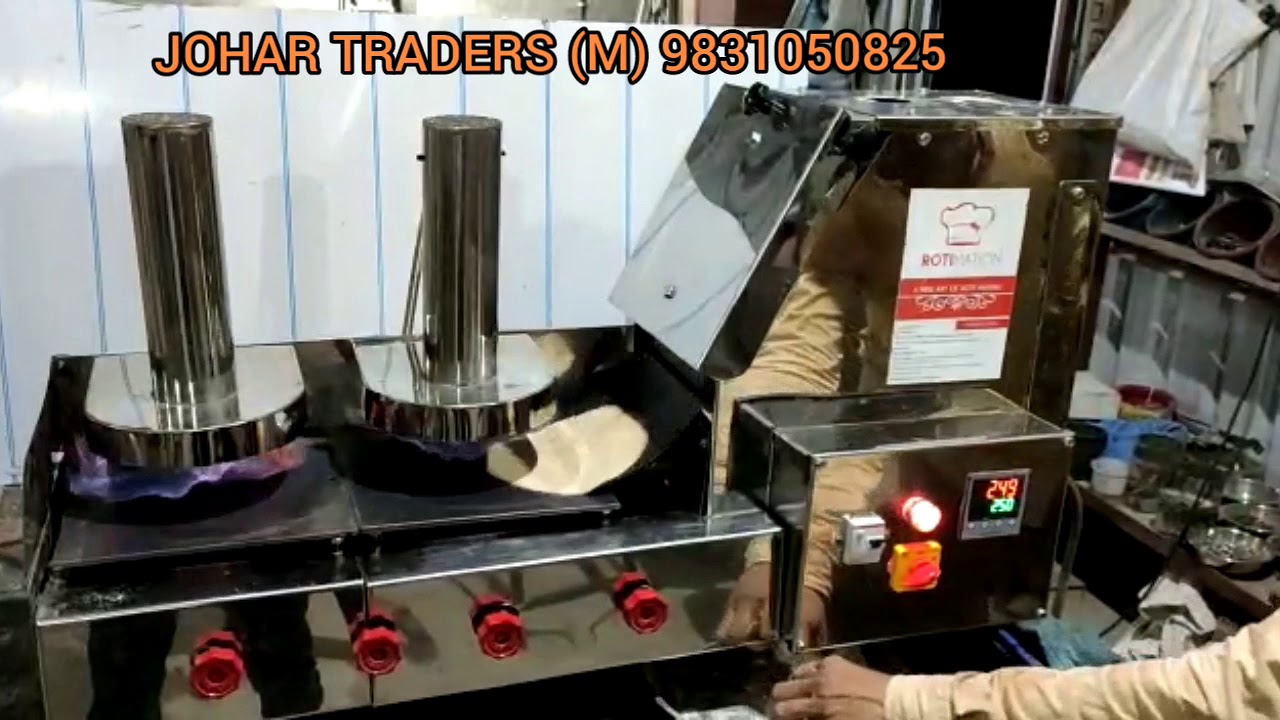 Roti Machine Auto With 4 Burner - YouTube