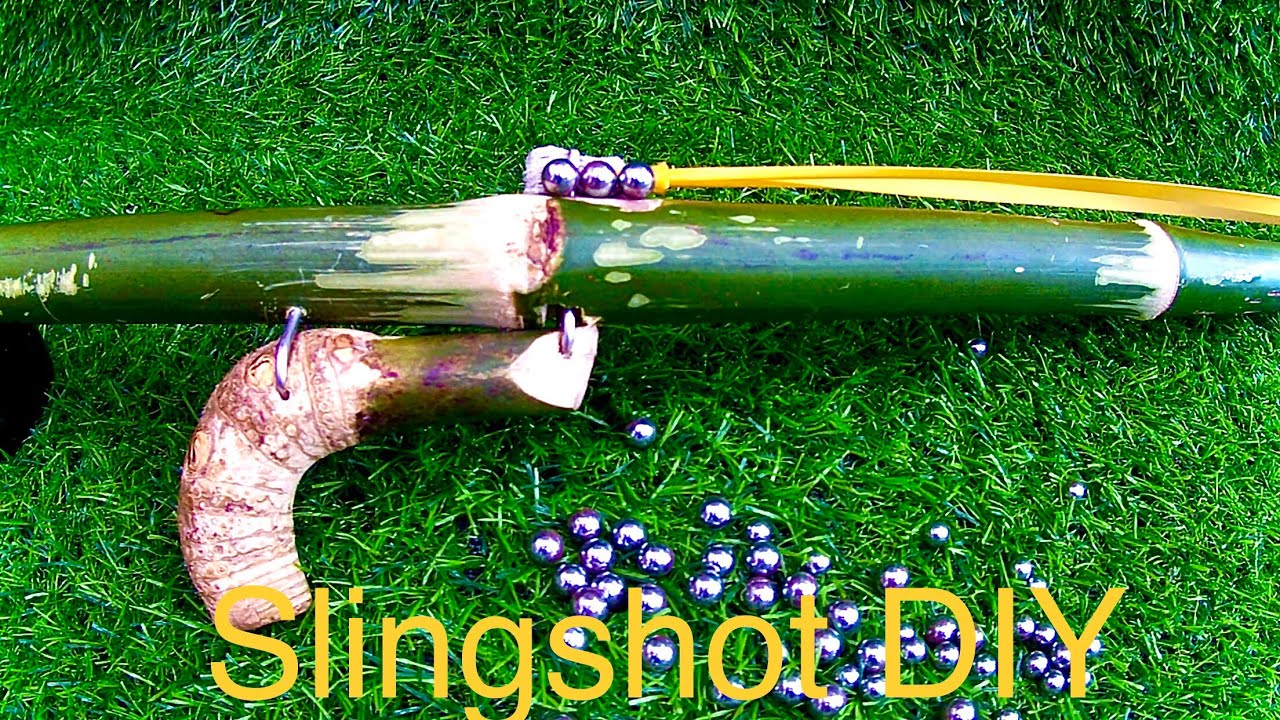 Slingshot DIY - making slingshot from bamboo and wire . Doanthang diy ...