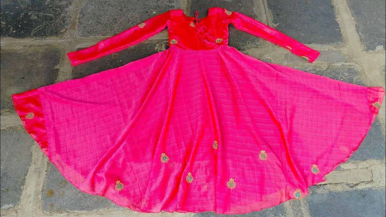 full circle long frock ️💥 with full sleeves cutting stitching ll full ...