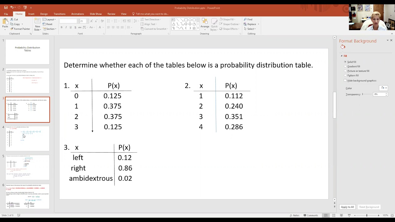MAT 207 Probability Distribution Tables - YouTube