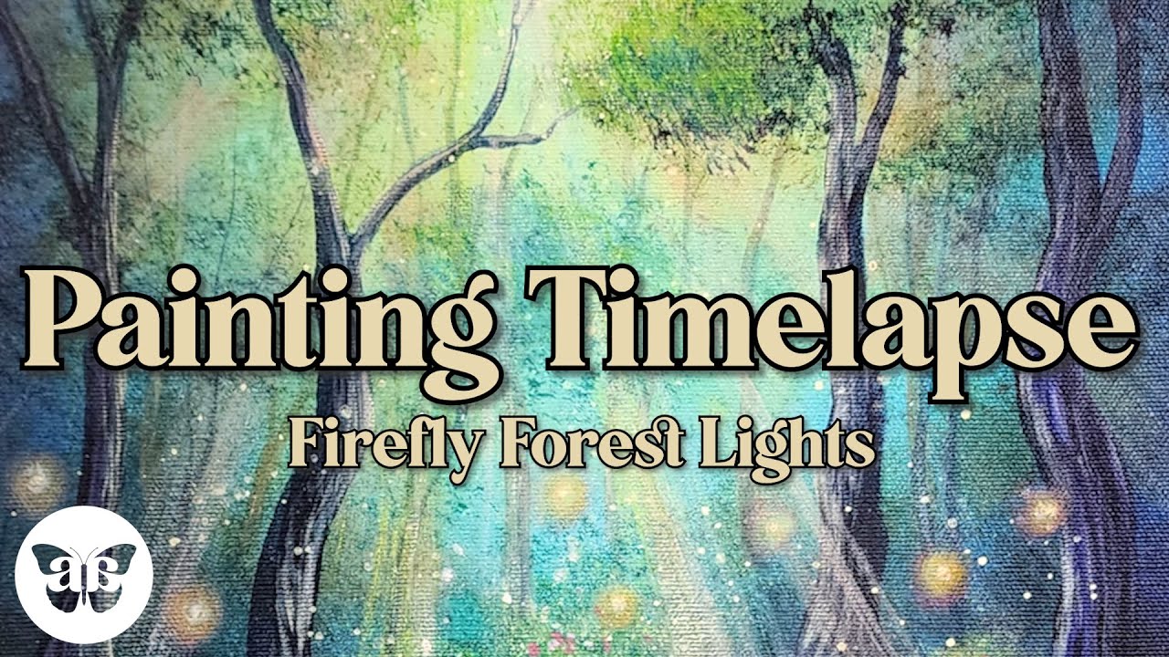"How to Paint Firefly Forest Lights" Acrylic Painting Time-Lapse - YouTube