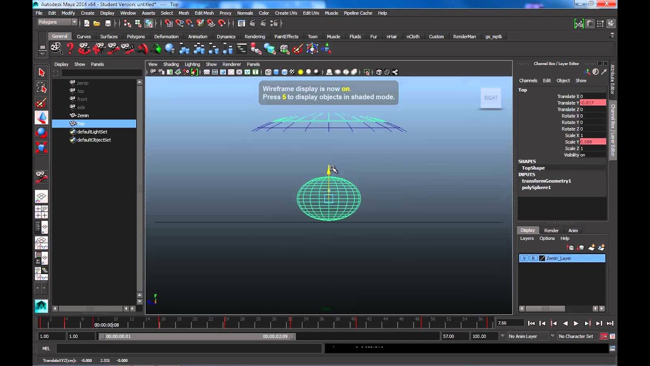 Autodesk Maya - Keyframe Top Zıplatma ve Outliner Kontrol - YouTube