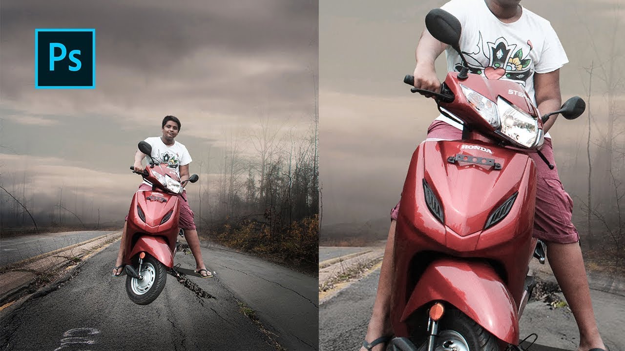 Photoshop Manipulation New Motorbike Processing Tutorial - YouTube