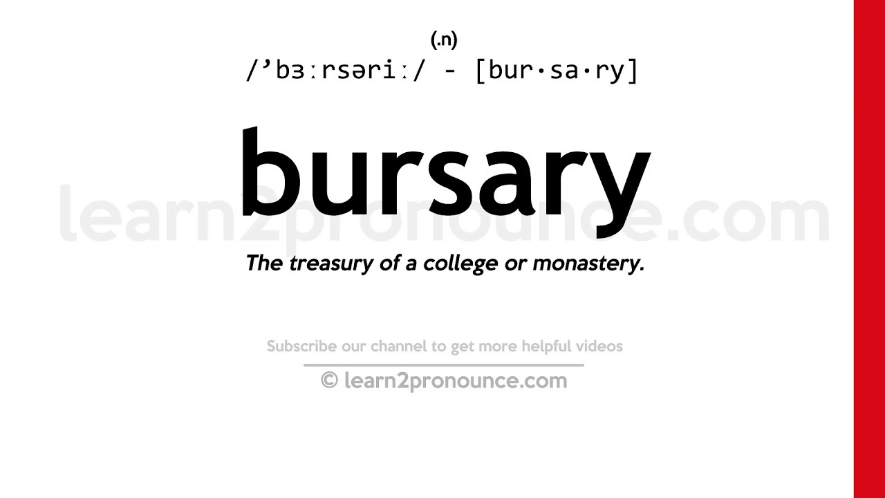 Pronunciation of Bursary | Definition of Bursary - YouTube