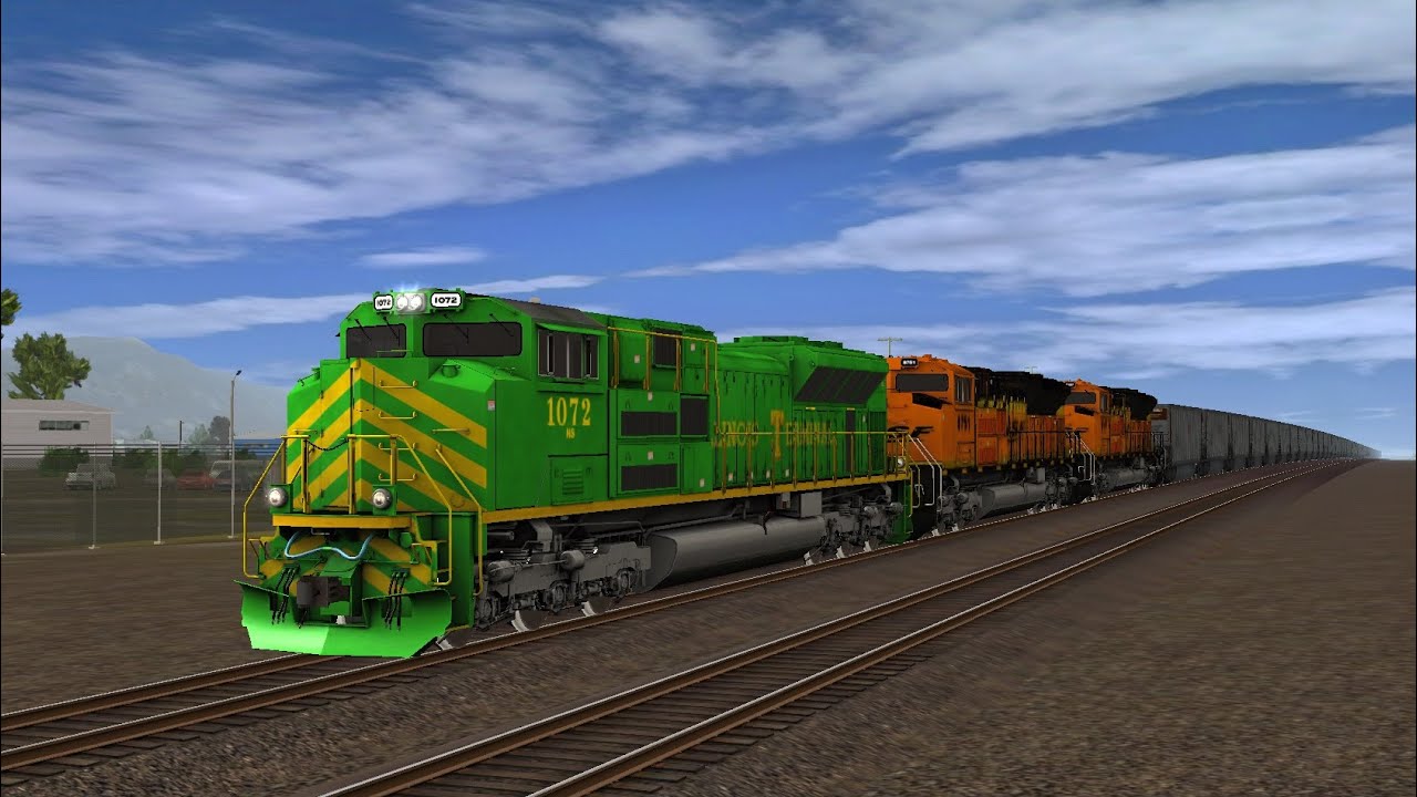 Trainz 2 NS #1072 pass by with BNSF #8751 & #9127 - YouTube