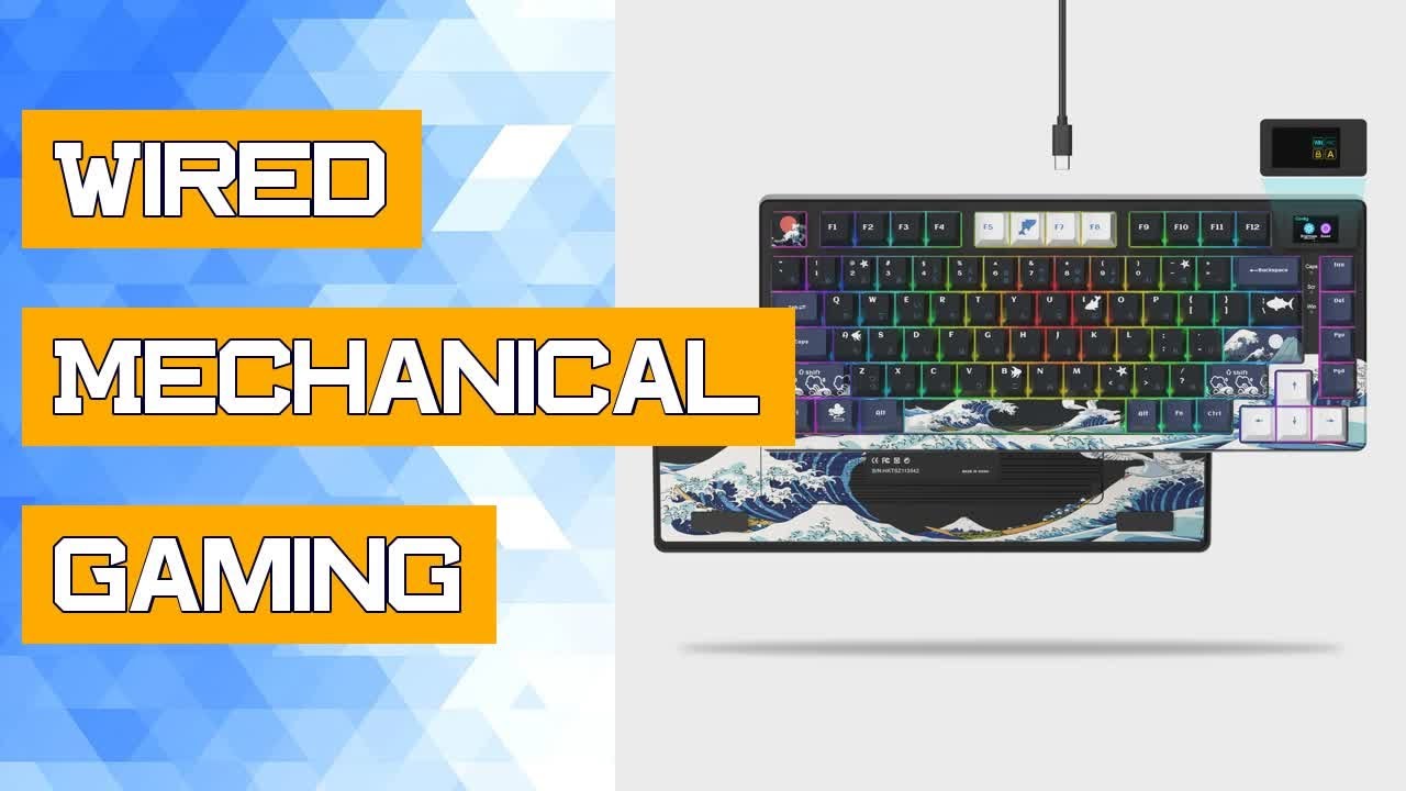 Wired Mechanical Gaming Keyboard with OLED Display Full Key Hot ...