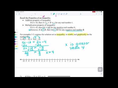 Algebra - Inequalities with Set and Interval Notation (day 1) - YouTube