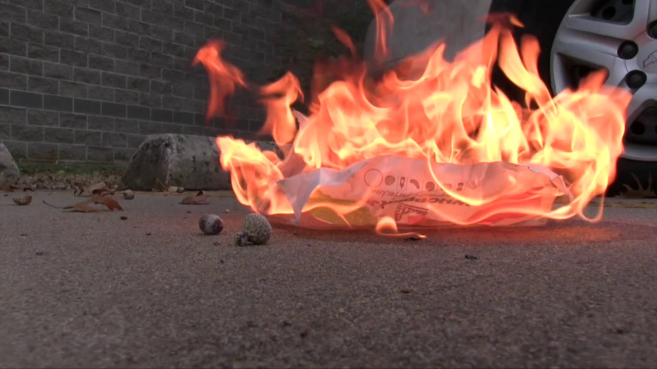 setting a whopper jr on fire in the burger king parking lot - YouTube