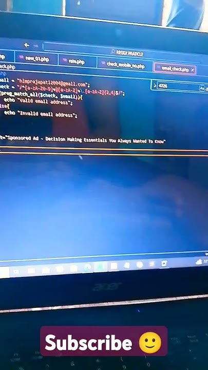 Check Email In Php Regular Expression Youtubeshorts Codinglover Pythoncoding Windows Youtube