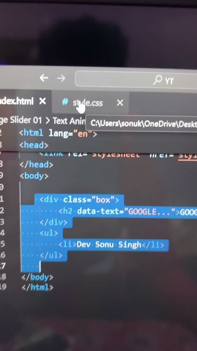 Text Animation Using HTML & CSS Only #web #html #css - YouTube
