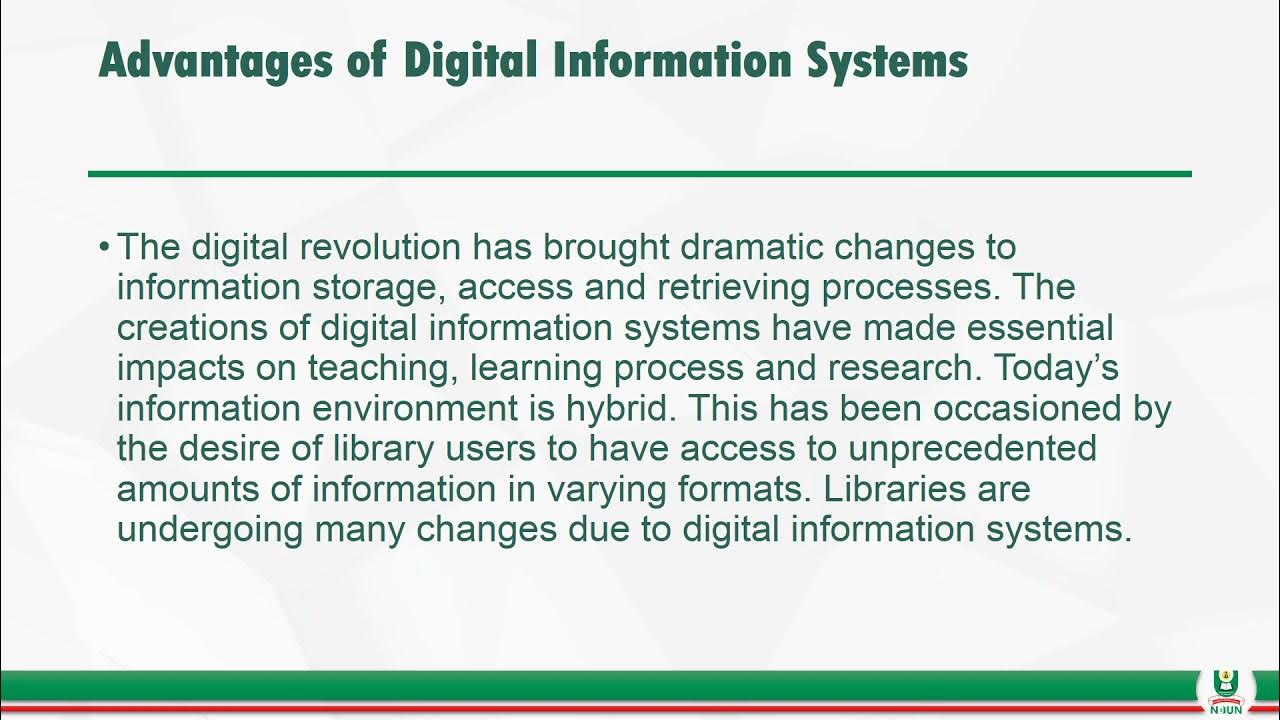 video Lesson on Digital information Systems - YouTube