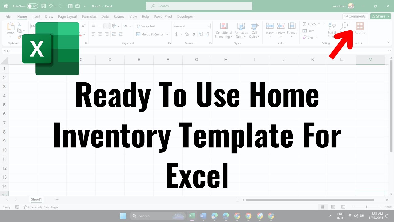 Ready To Use Home Inventory Template For Excel - YouTube