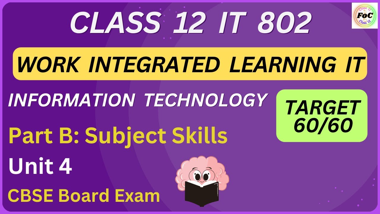 Class 12 Board Exam Live Series | Unit 4 Work Integrated Learning IT Information Technology Code ...