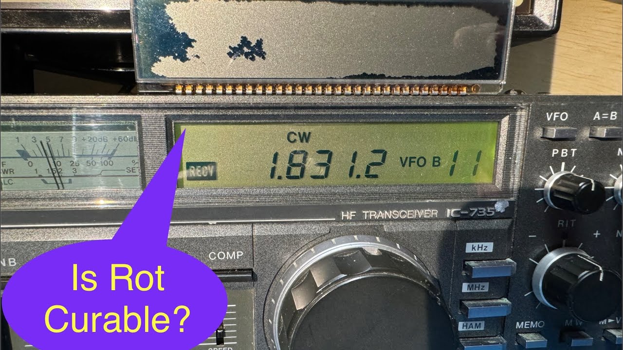 Rusty IC-735 - Will Rubbing The LCD Help? - YouTube