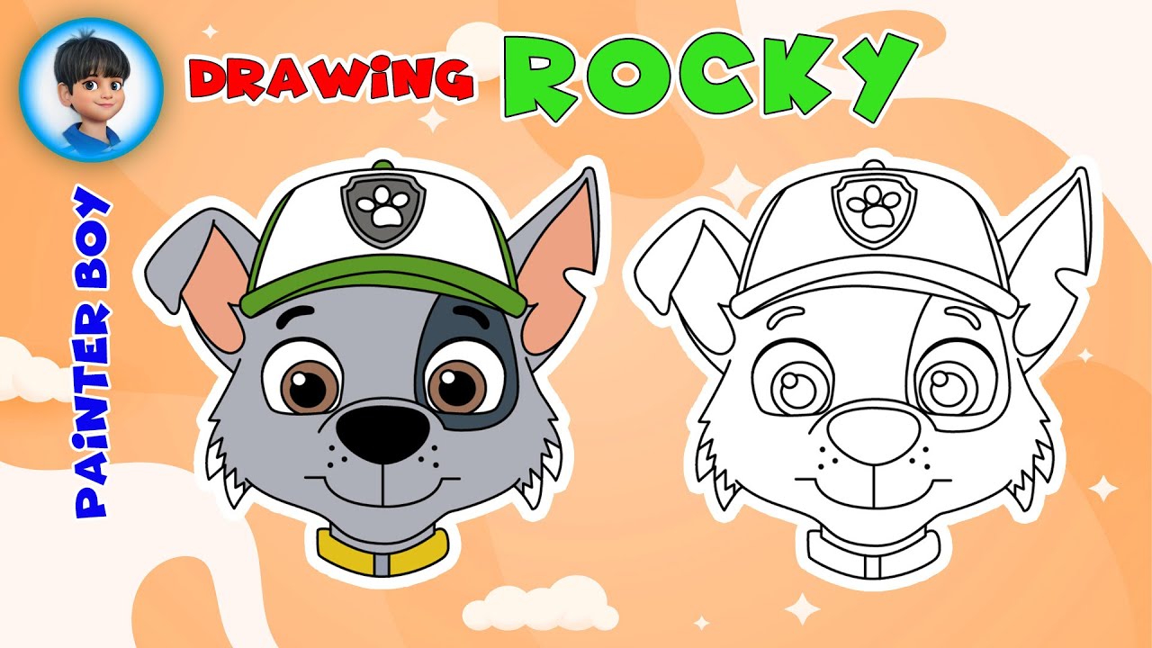 how to draw Rocky from paw patrol | cute and easy - YouTube