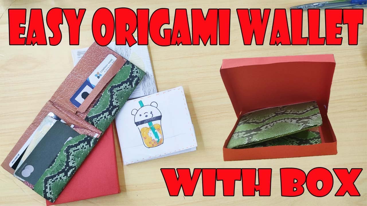 PAPER WALLET WITH CARD HOLDER COIN POCKET and BOX ORIGAMI - YouTube