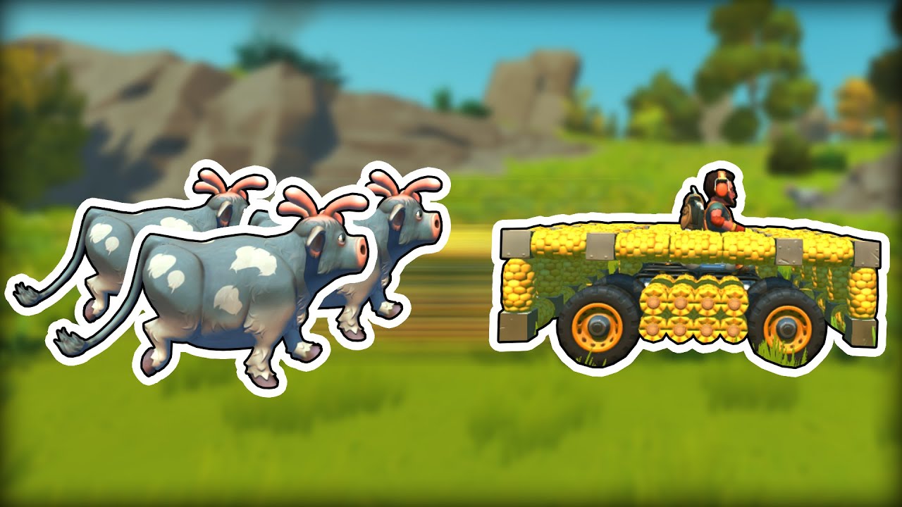 We Raced CORN CARS Through a Field of COWS! (Scrap Mechanic Multiplayer ...