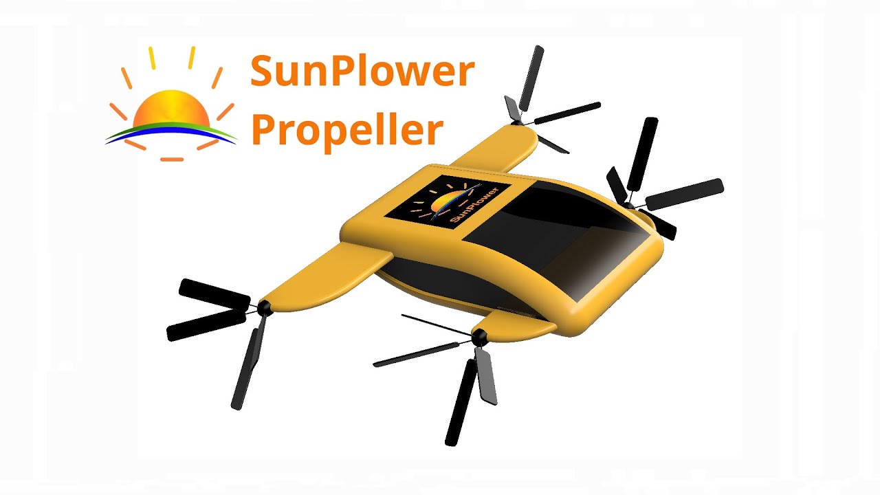 SunPlower Drone Propeller VTOL - YouTube