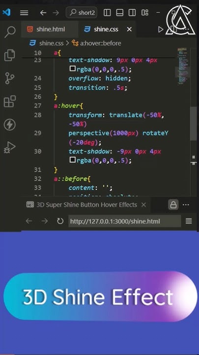 CSS 3D Super Shine Button Hover Effects - YouTube