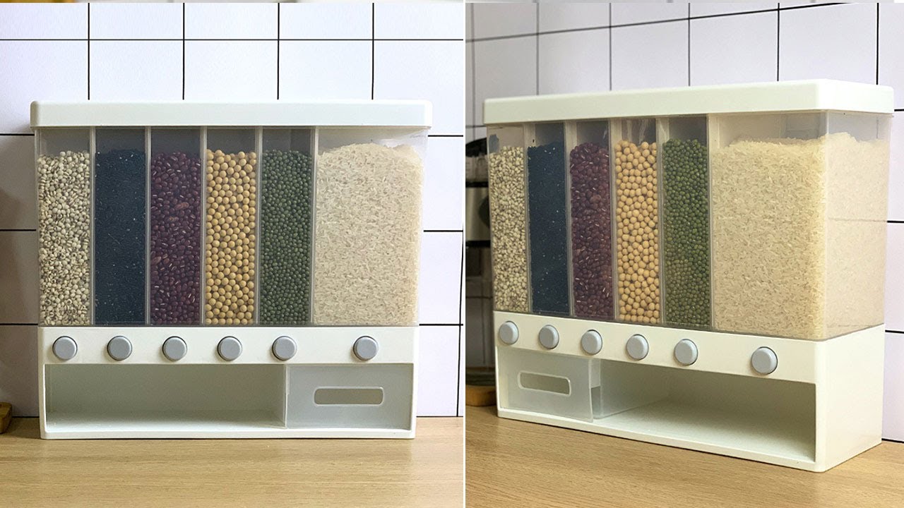 Wall-Mounted Dry Food Dispenser 2020 —— Can hold candy, grains, cereal ...
