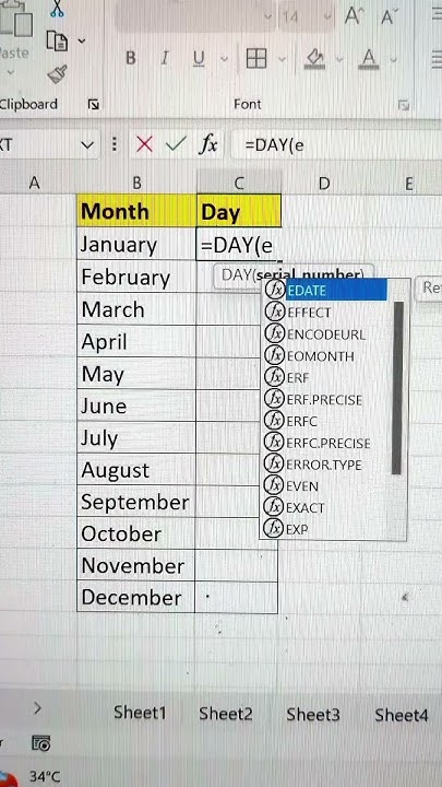 Find Days From Months Names 🔥 | Microsoft Excel Tutorial 😎 #excel #exceltips #exceltricks # ...