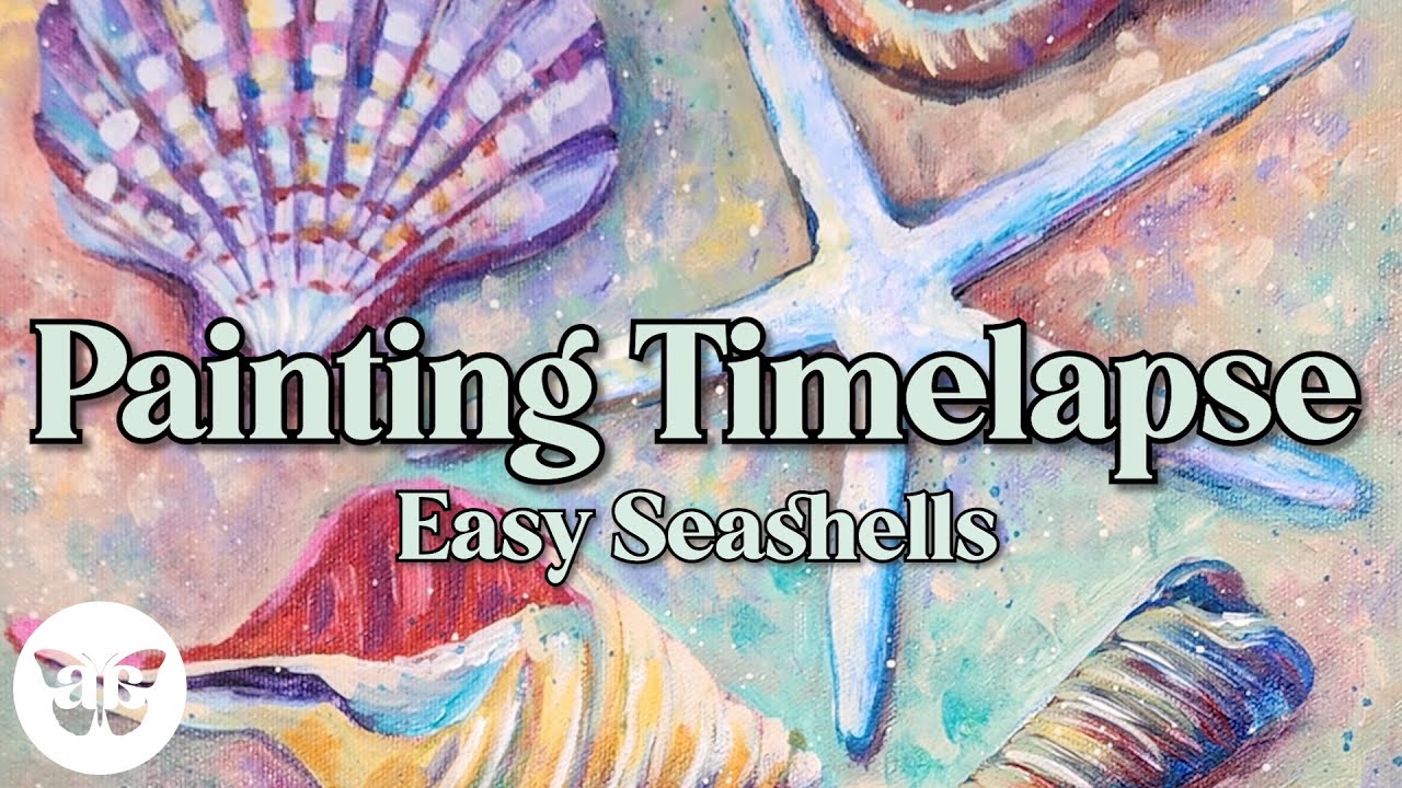 "How to Paint Easy Seashells" Acrylic Painting Time-Lapse - YouTube