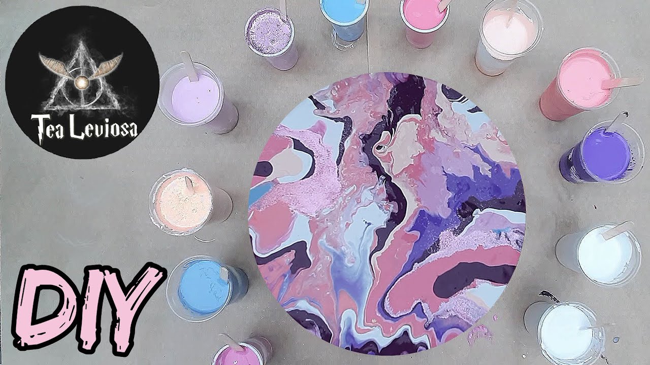 Acrylic Pouring Art On A Chair - Tea Leviosa DIY - YouTube