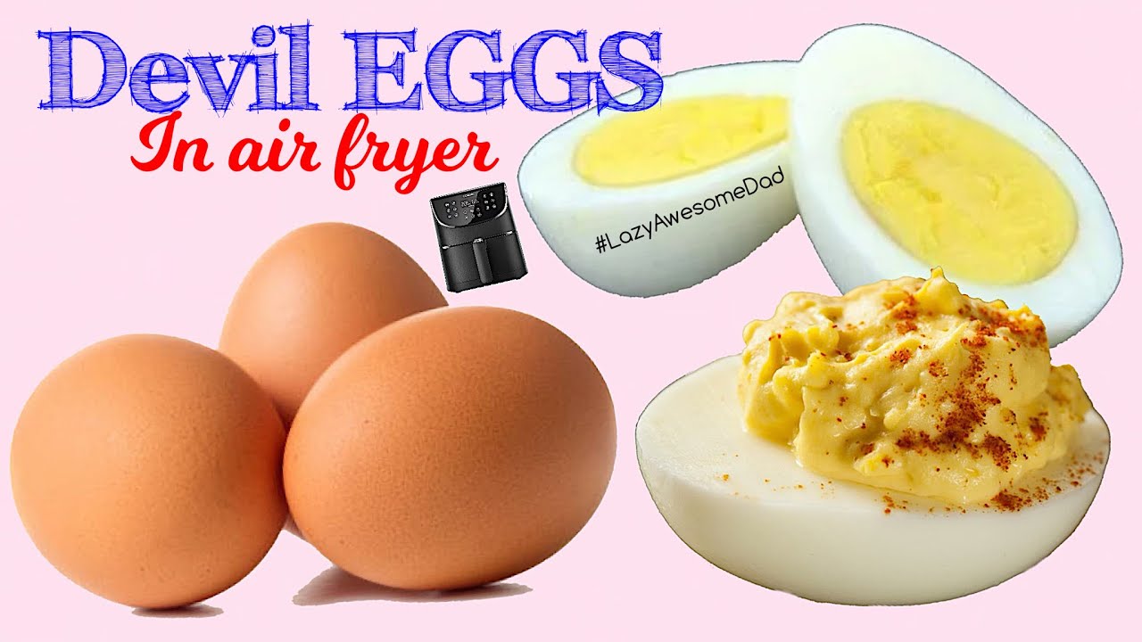 AIR FRIED hard boiled eggs to devil eggs in AIR FRYER - Simple easy ...