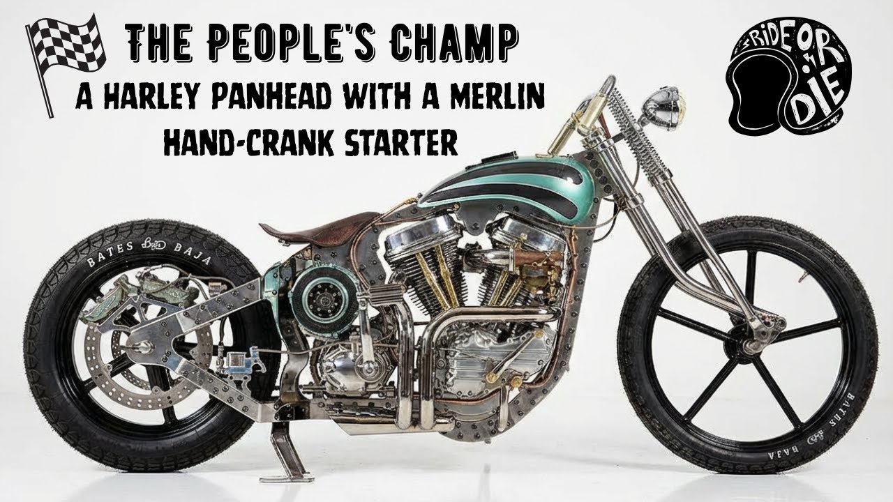 The People's Champ: A Harley Panhead with a Merlin hand-crank starter ...