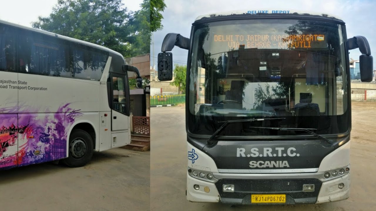 Delhi to Jaipur by road onboard RSRTC Scania | Intercity service | Bus ...