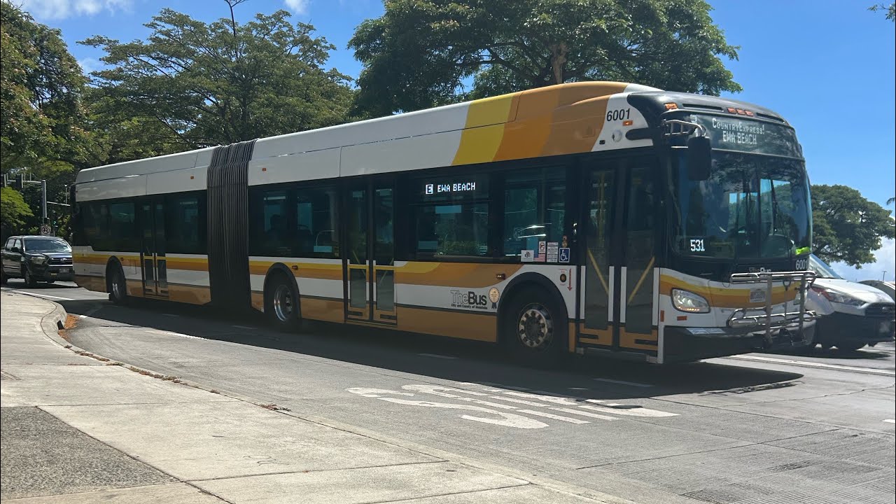 Thebus Honolulu Bus' 6001 New Flyer XD60 Route E CountryExpress ...