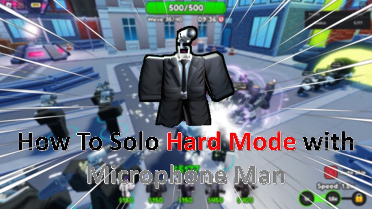 How To Solo Hard Mode With🎤 Microphone Man🎤(Skibidi Tower Defense ...
