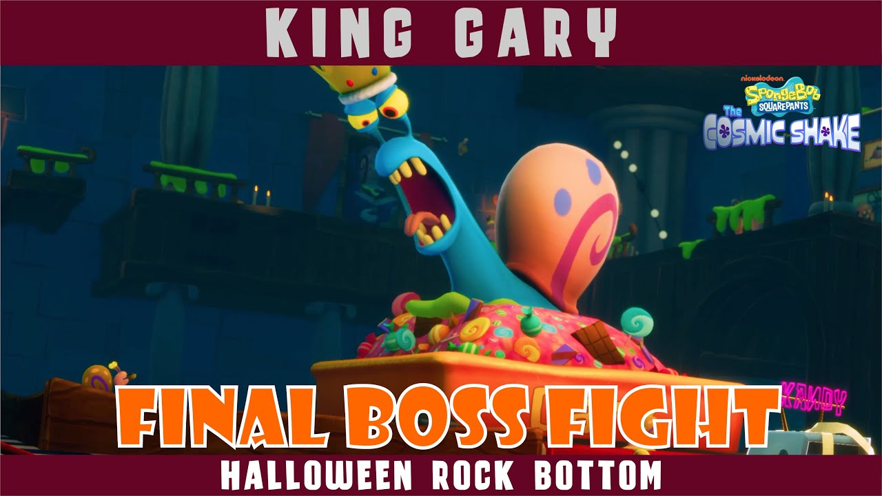 King Gary BOSS Fight | Museum Halloween Rock Bottom | Spongebob Squarepants The Cosmic Shake ...